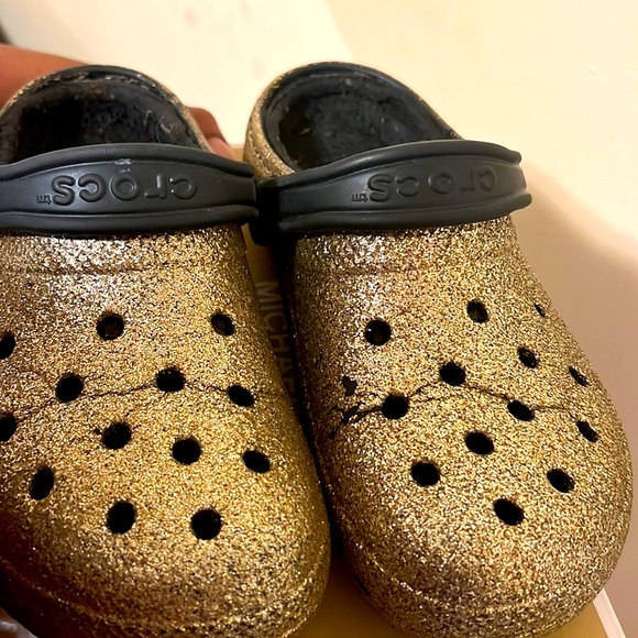 CROCS | Shoes | Gold Glitter Crocs | Poshmark